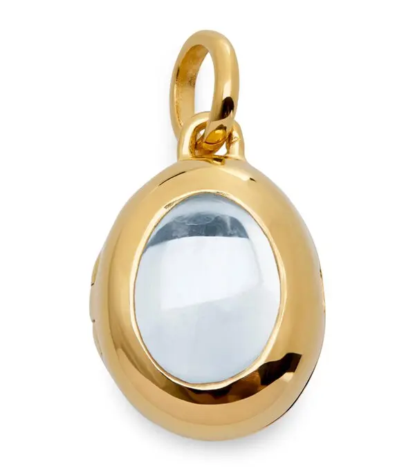 Monica Vinader Gold Vermeil And Rock Crystal April Birthstone Locket - Clear
