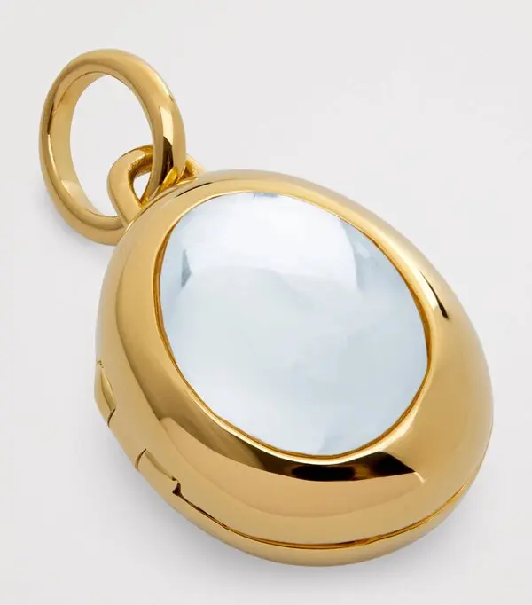 Monica Vinader Gold Vermeil And Rock Crystal April Birthstone Locket