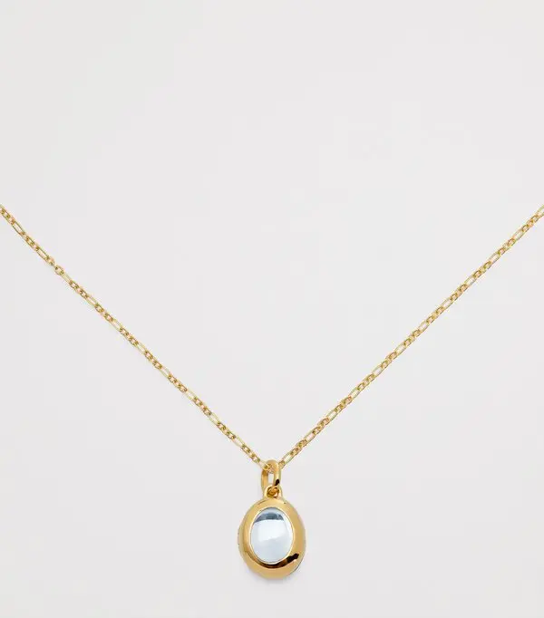 Monica Vinader Gold Vermeil And Rock Crystal April Birthstone Locket