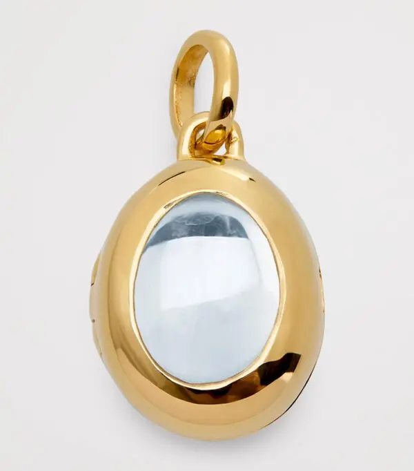 Monica Vinader Gold Vermeil And Rock Crystal April Birthstone Locket