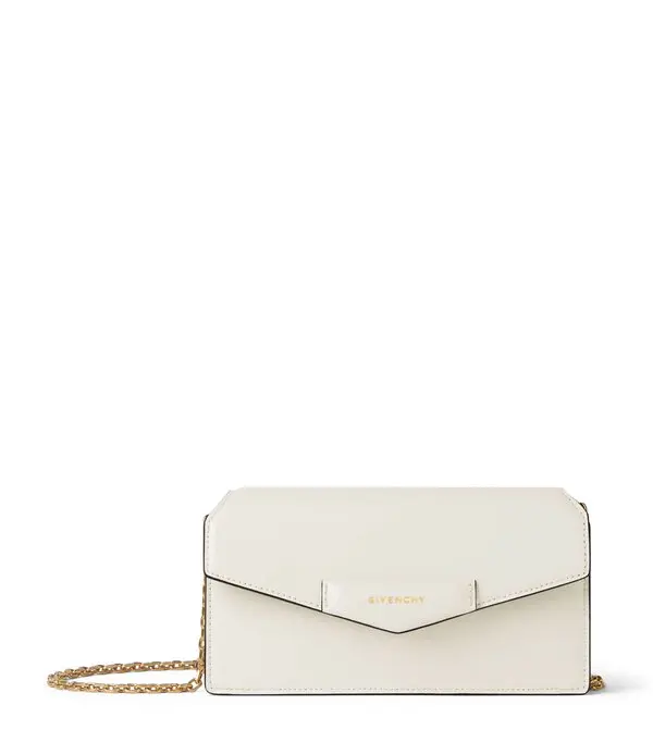 Givenchy Leather Antigona Chain Wallet - Ivory