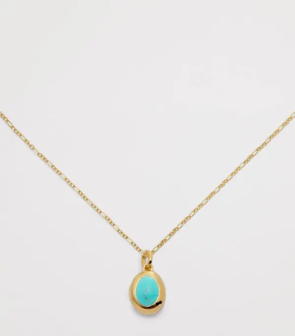 Monica Vinader Gold Vermeil And December Birthstone Locket - Turquoise