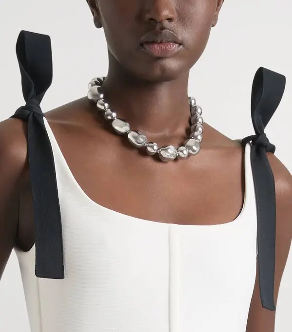 Givenchy Sculpted Gem Necklace - Silver