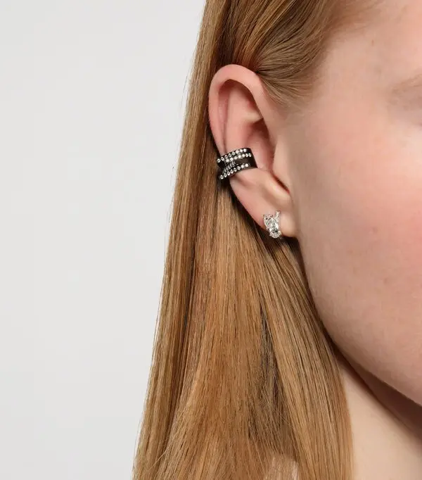 REPOSSI White Gold And Diamond Serti Sur Vide Single Earring