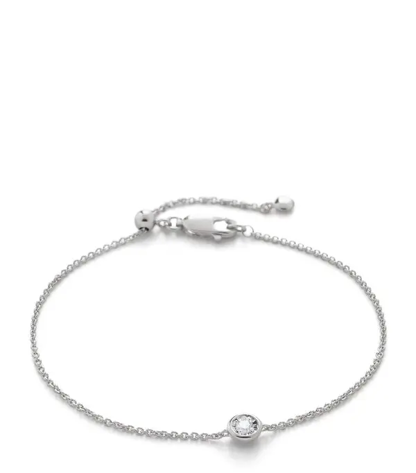Monica Vinader Sterling And Diamond Solitaire Bracelet