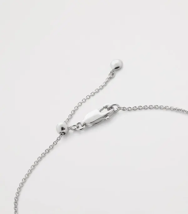 Monica Vinader Sterling And Diamond Solitaire Bracelet