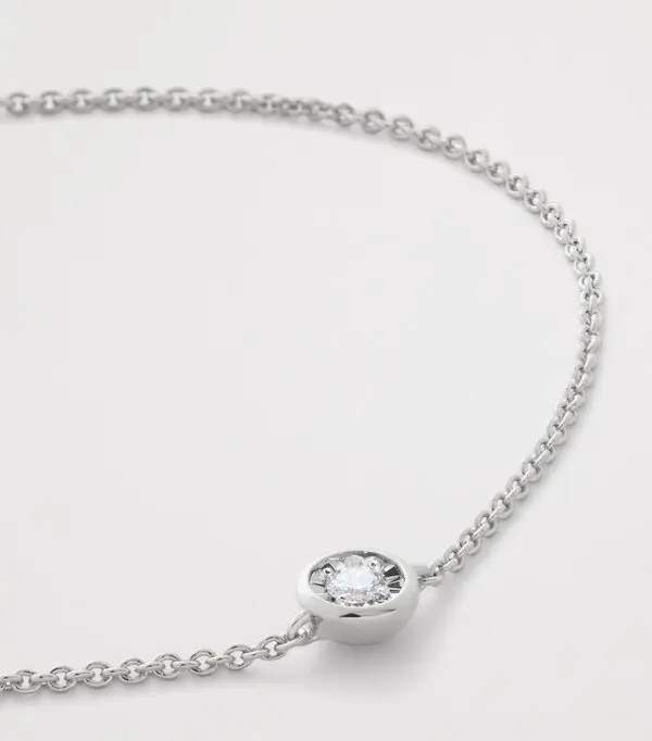 Monica Vinader Sterling And Diamond Solitaire Bracelet