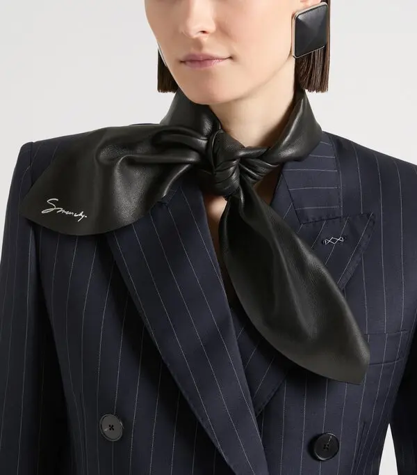Givenchy Leather Logo Scarf - Black