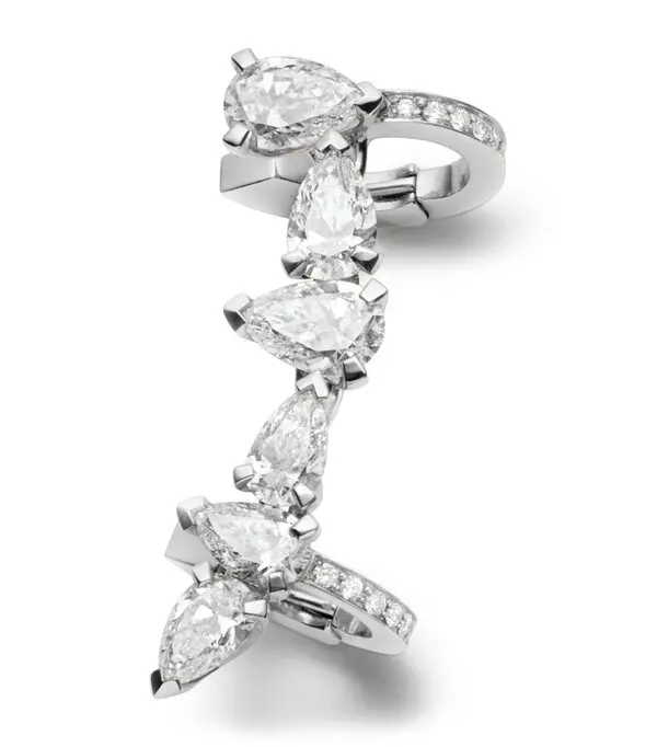 REPOSSI White Gold And Diamond Serti Sur Vide Single Earring
