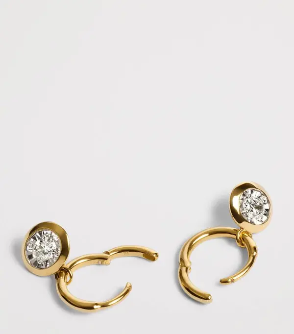 Monica Vinader Vermeil And Diamond Huggie Earrings
