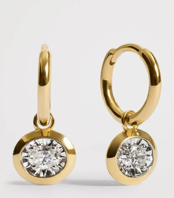 Monica Vinader Vermeil And Diamond Huggie Earrings