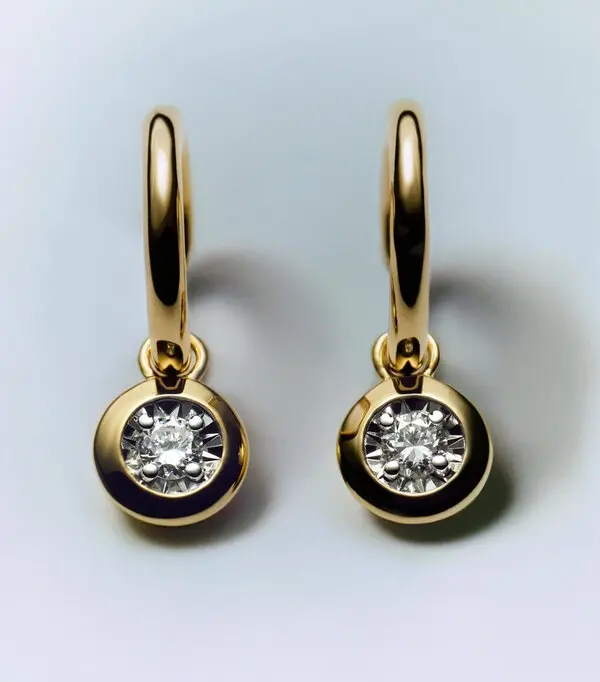 Monica Vinader Vermeil And Diamond Huggie Earrings