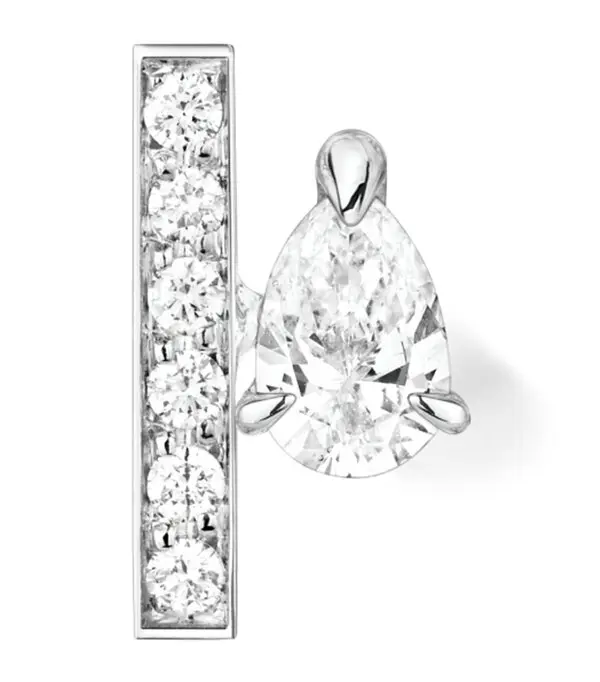 REPOSSI White Gold And Diamond Serti Sur Vide Single Stud Earring