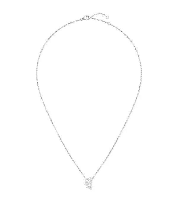 REPOSSI White Gold And Diamond Serti Sur Vide Necklace - Silver