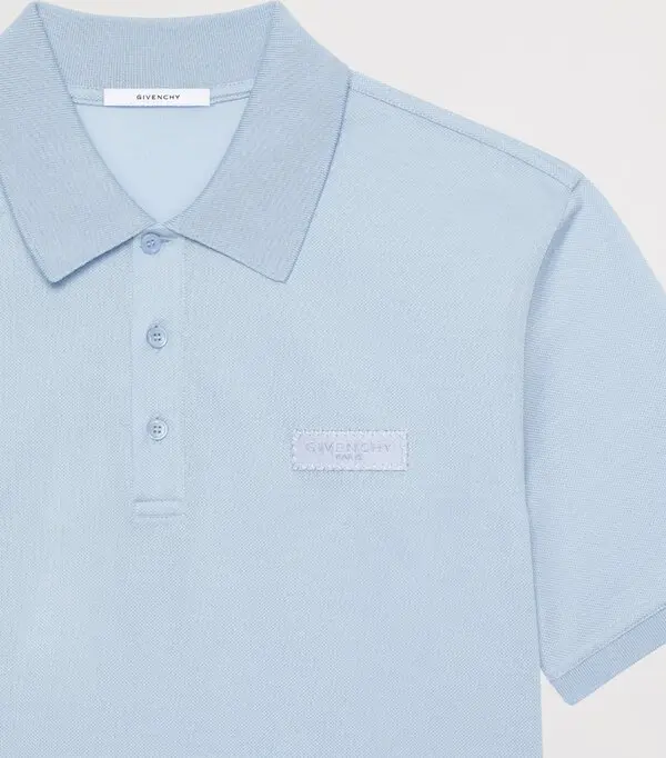 Givenchy Cotton Grosgrain Logo Polo Shirt - Blue