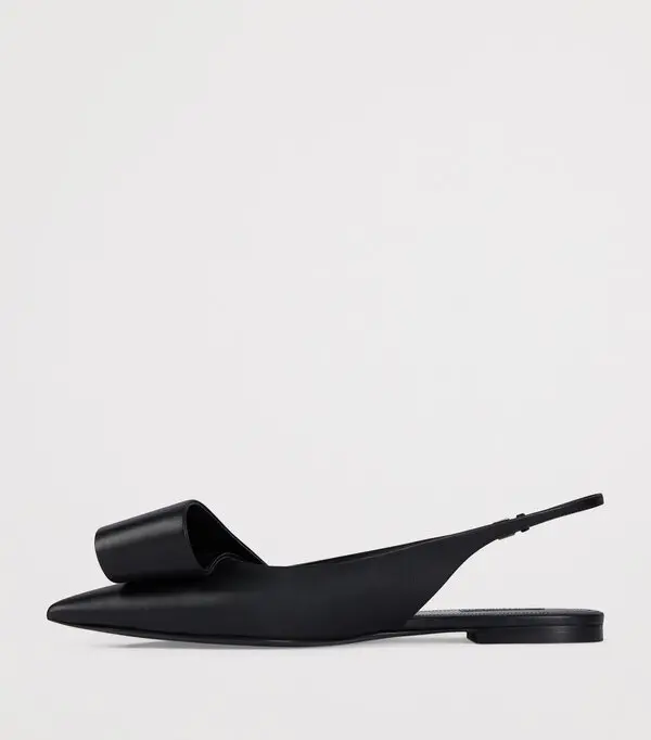 Givenchy Leather Twisted Ribbon Slingback Ballet Flats