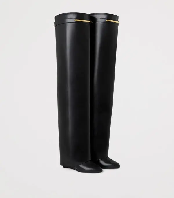 Givenchy Leather Shark Over-the-knee Boots 90