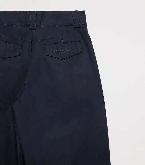 Givenchy Cotton Canvas Pleated Wide-leg Trousers
