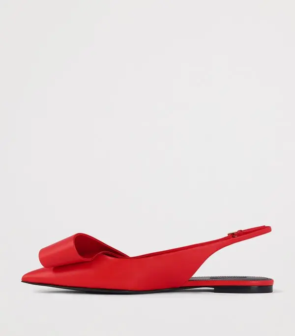 Givenchy Leather Twisted Ribbon Slingback Ballet Flats