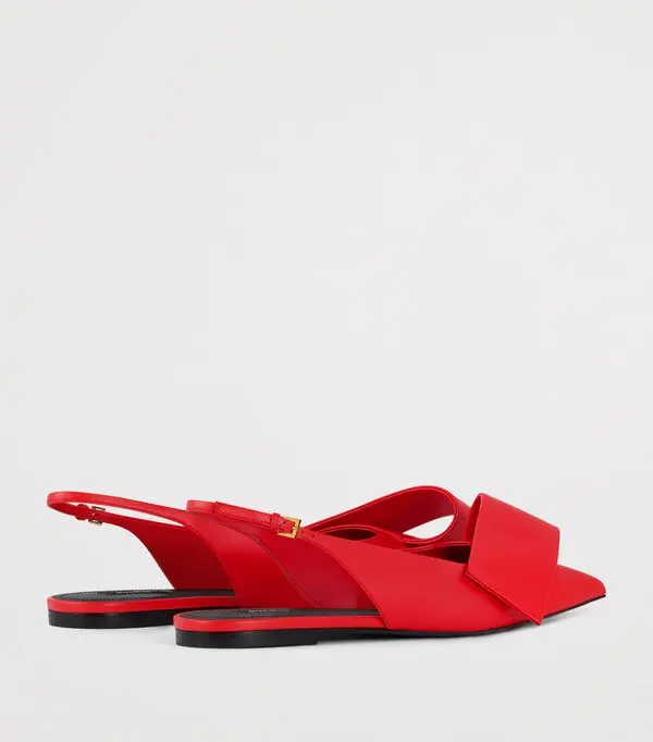 Givenchy Leather Twisted Ribbon Slingback Ballet Flats