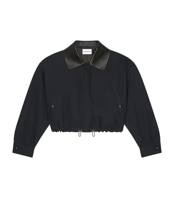 Givenchy Cotton-wool Leather-trim Bomber Jacket - Black