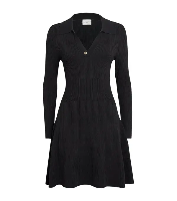 Claudie Pierlot Knitted Polo Mini Dress