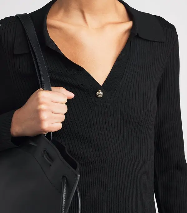 Claudie Pierlot Knitted Polo Mini Dress