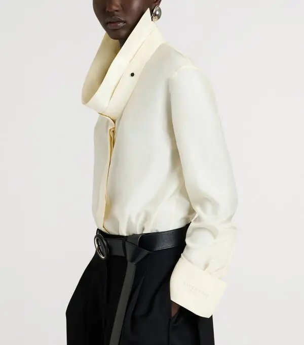 Givenchy Silk Reverse-collar Shirt - Ivory
