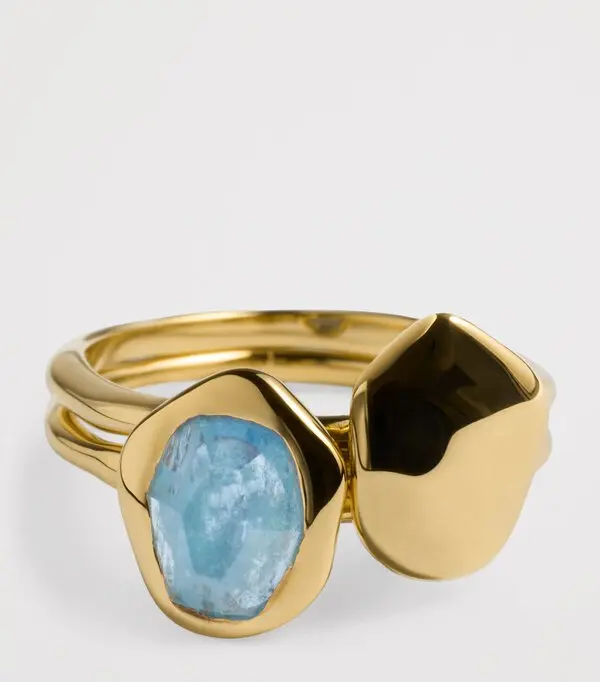 Monica Vinader Gold Vermeil And Aquamarine Odyssey Ring