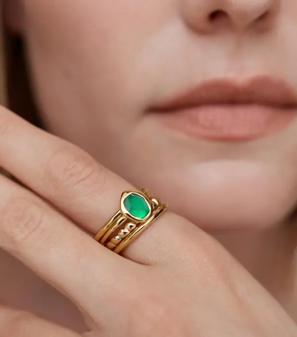 Monica Vinader Gold Vermeil And Onyx Odyssey Ring