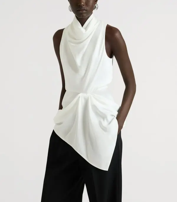 Givenchy Draped Cowl-neck Blouse