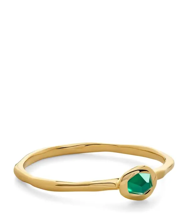 Monica Vinader Gold Vermeil And Onyx Odyssey Stacking Ring