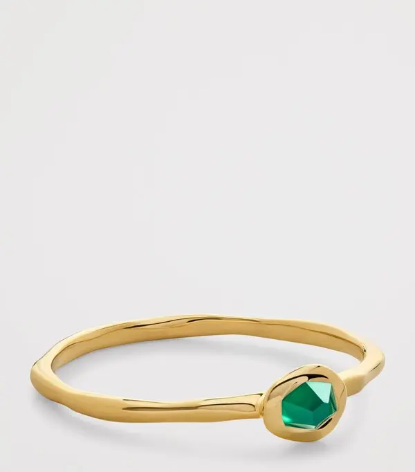 Monica Vinader Gold Vermeil And Onyx Odyssey Stacking Ring