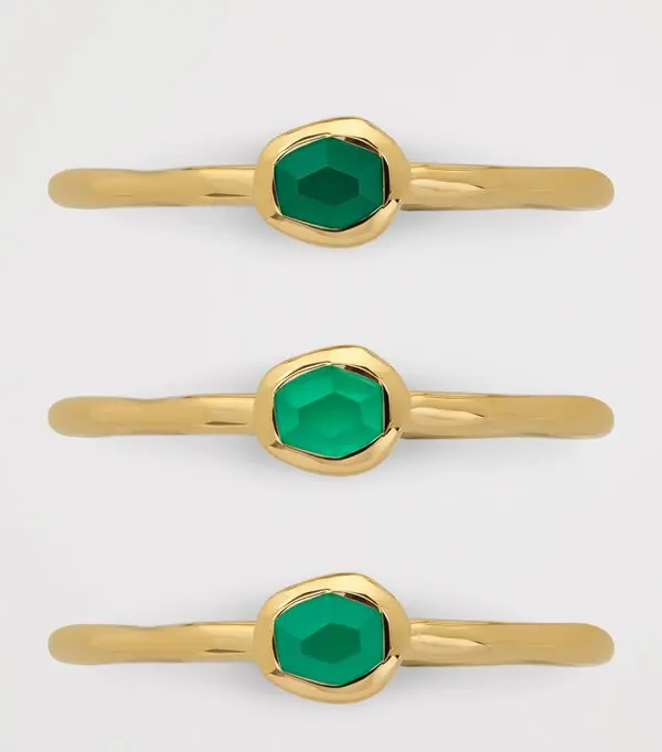 Monica Vinader Gold Vermeil And Onyx Odyssey Stacking Ring