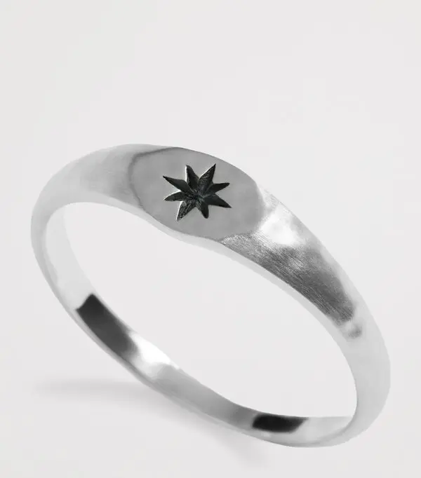 Monica Vinader Sterling Guiding Star Signet Ring