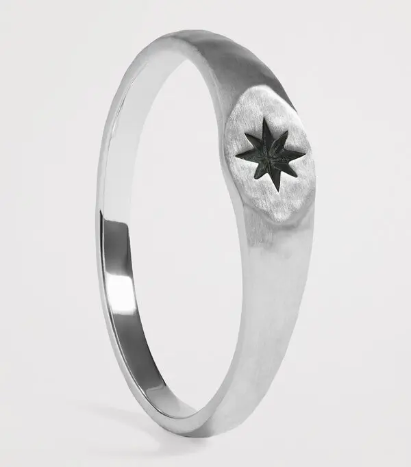 Monica Vinader Sterling Guiding Star Signet Ring