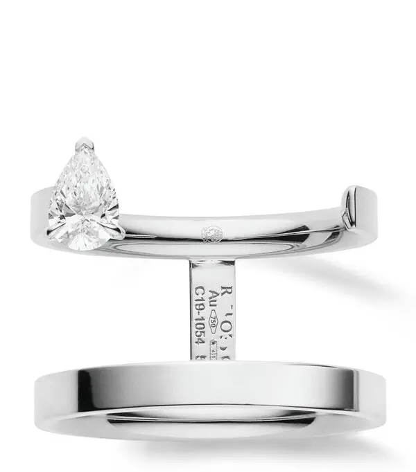 REPOSSI White Gold And Diamond Serti Sur Vide Ring