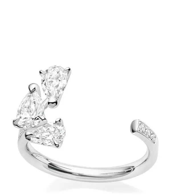 REPOSSI White Gold And Diamond Serti Sur Vide Ring
