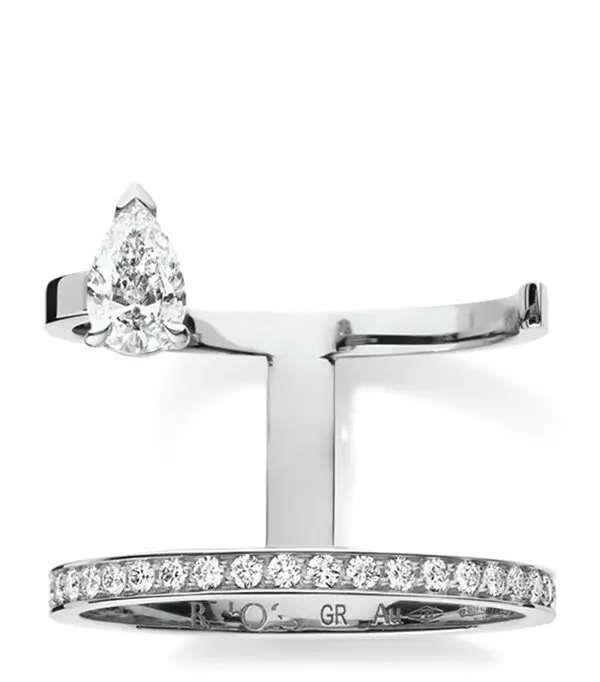 REPOSSI White Gold And Diamond Serti Sur Vide Ring