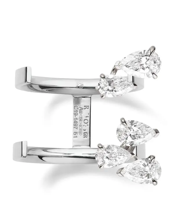 REPOSSI White Gold And Diamond Serti Sur Vide Ring