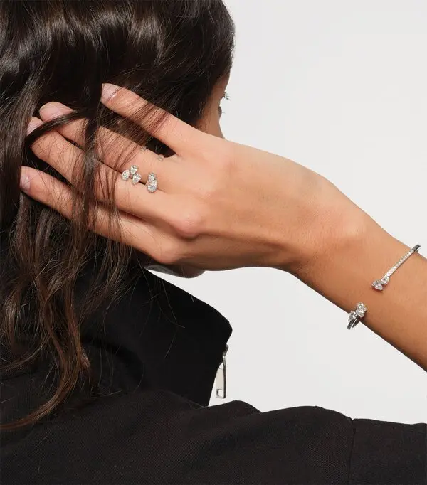 REPOSSI White Gold And Diamond Serti Sur Vide Ring