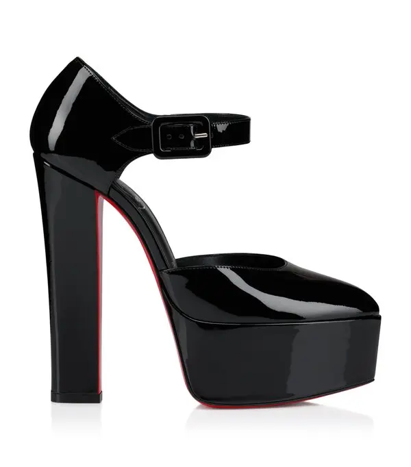 CHRISTIAN LOUBOUTIN Jenna Buckle 150 Patent Pumps - Black