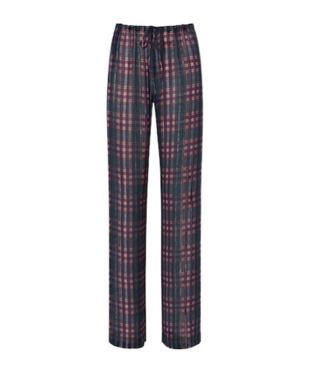 Dries Van Noten Plaid Lamé Straight Pants