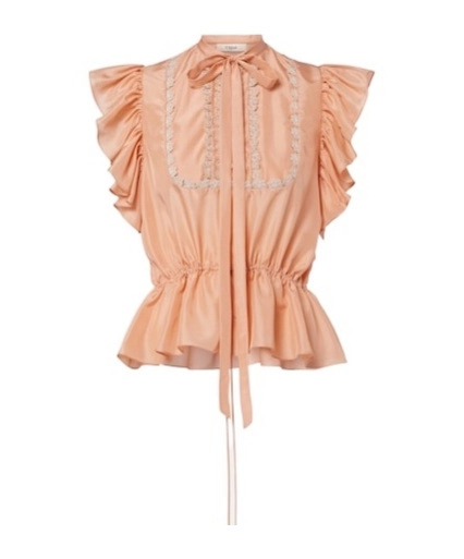Chloé Ruffled Lace-trimmed Silk Top - No