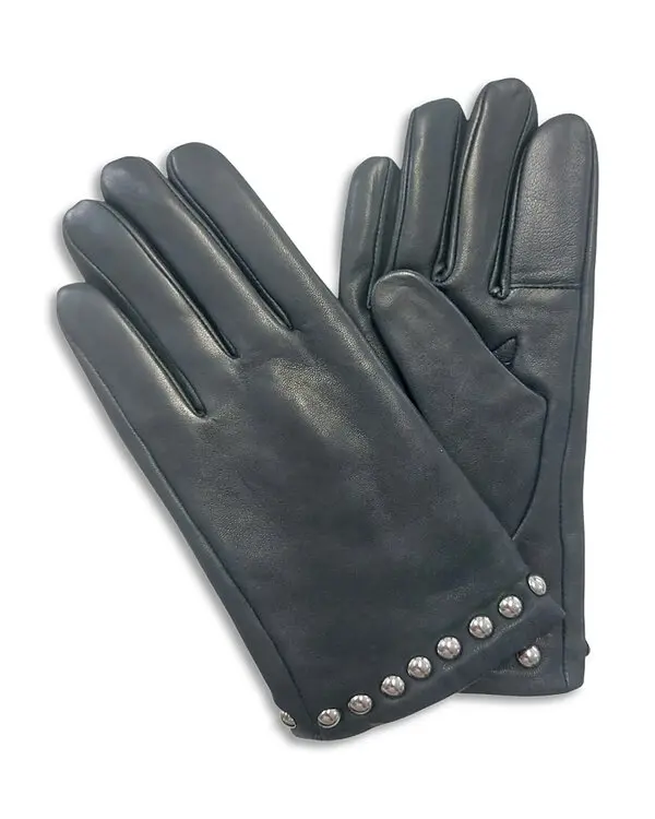 LABONIA Studded Tech Leather Gloves - Grey