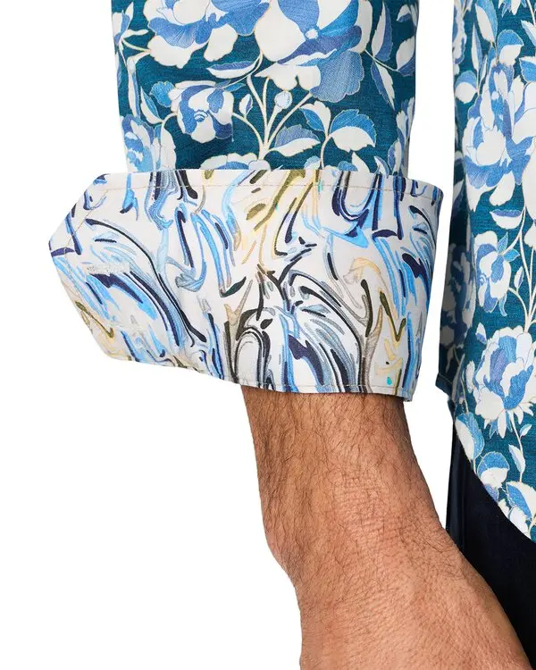 Robert Graham Euclid Long Sleeve Cotton Stretch Shirt - Multi