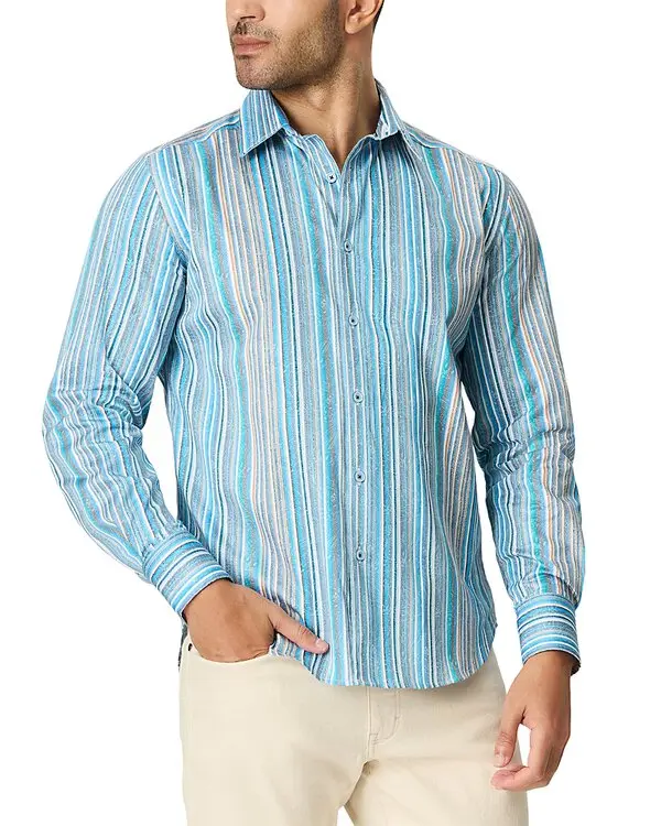 Robert Graham Rehan Long Sleeve Cotton Stretch Shirt - Multi