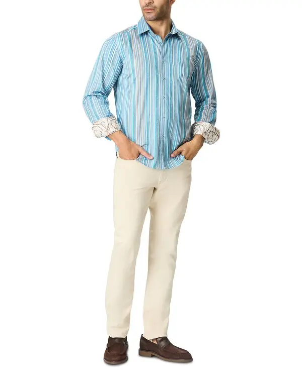 Robert Graham Rehan Long Sleeve Cotton Stretch Shirt - Multi