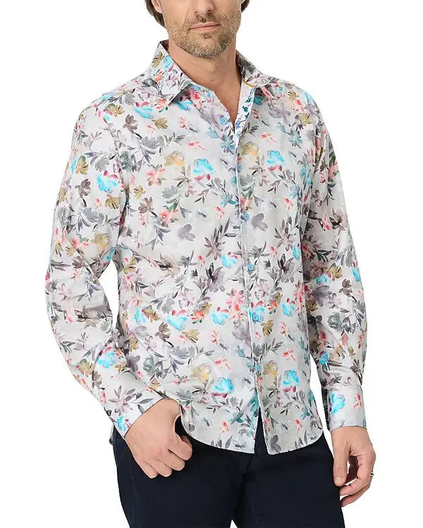 Robert Graham Shadbush Long Sleeve Cotton Stretch Shirt - Multi