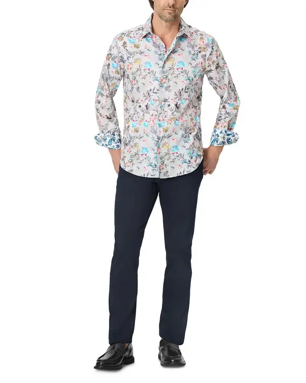 Robert Graham Shadbush Long Sleeve Cotton Stretch Shirt - Multi